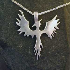 Sterling Silver Phoenix Pendant on a Sterling Silver Chain - Etsy