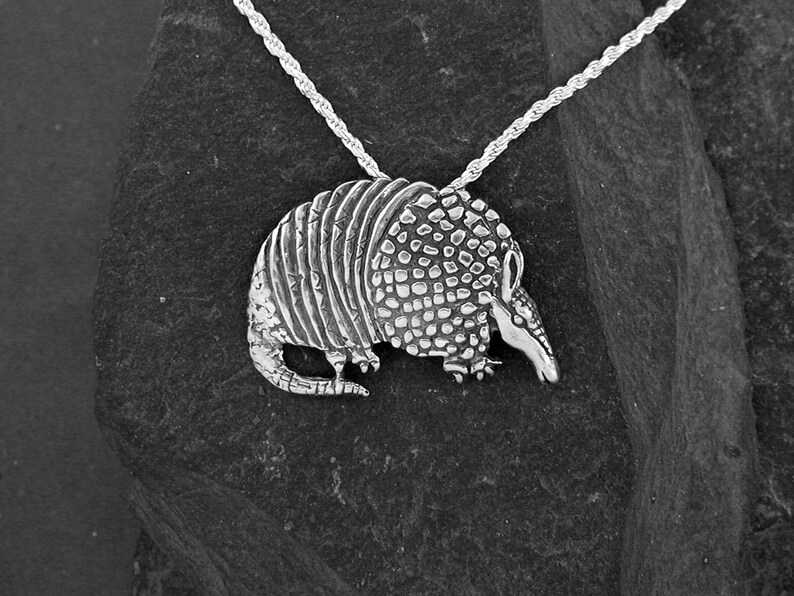 Sterling Silver Large Armadillo Pendant on a Sterling Silver Chain - Etsy