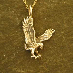 14K Gold Tiny Eagle Pendant on a 14K Gold Chain - Etsy
