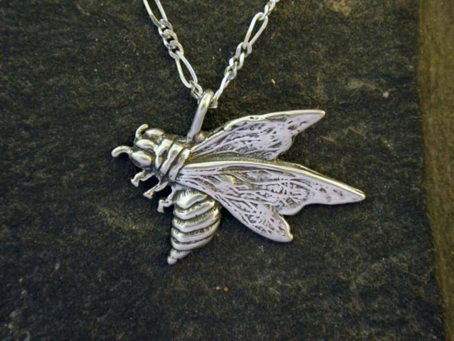 Sterling Silver Bee Pendant on a Sterling Silver Chain | Etsy
