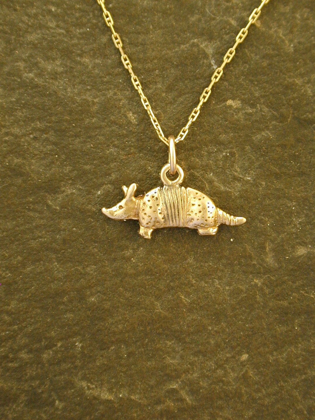 14K Gold Original Armadillo Pendant on a 14K Gold Chain - Etsy