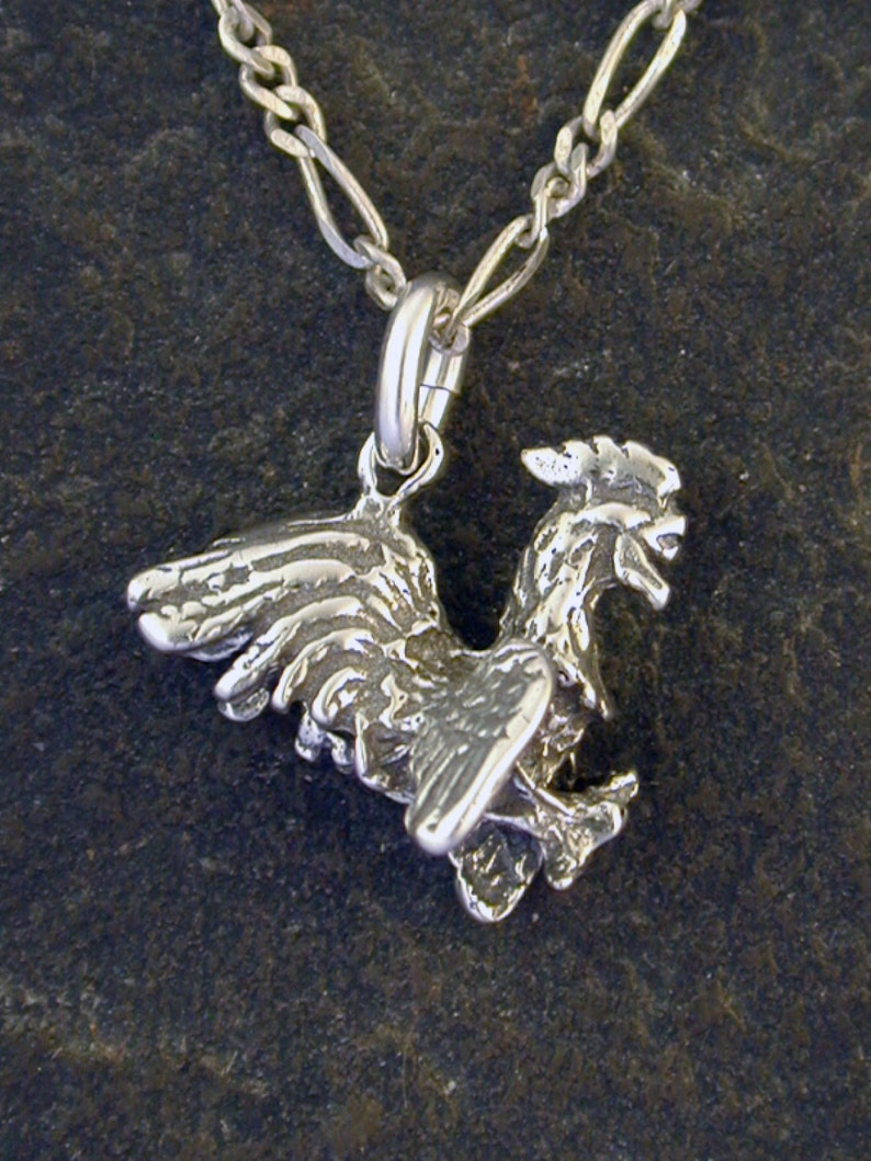 Sterling Silver Rooster Pendant on a Sterling Silver Chain - Etsy Australia