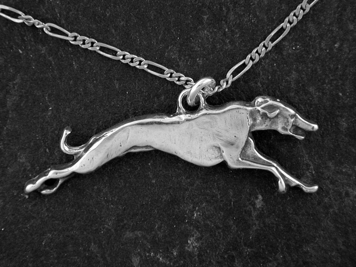 Sterling Silver Greyhound Dog Pendant on a Sterling Silver | Etsy