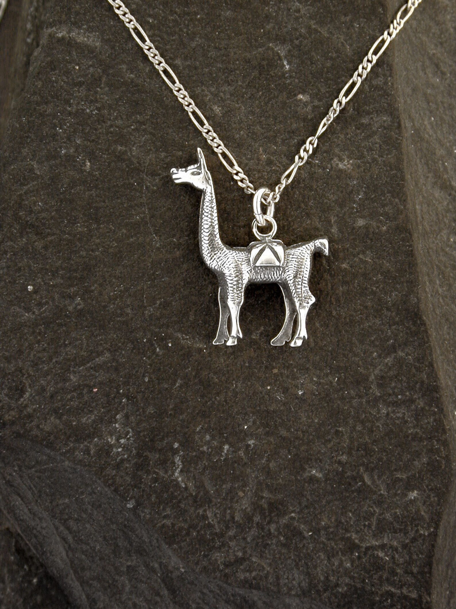 Sterling Silver Pack Llama Pendant on Sterling Silver Chain. - Etsy