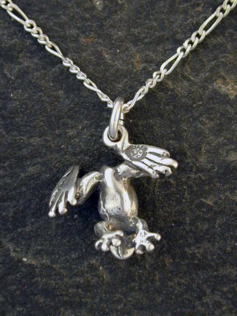 Sterling Silver Frog Pendant on Sterling Silver Chain. | Etsy