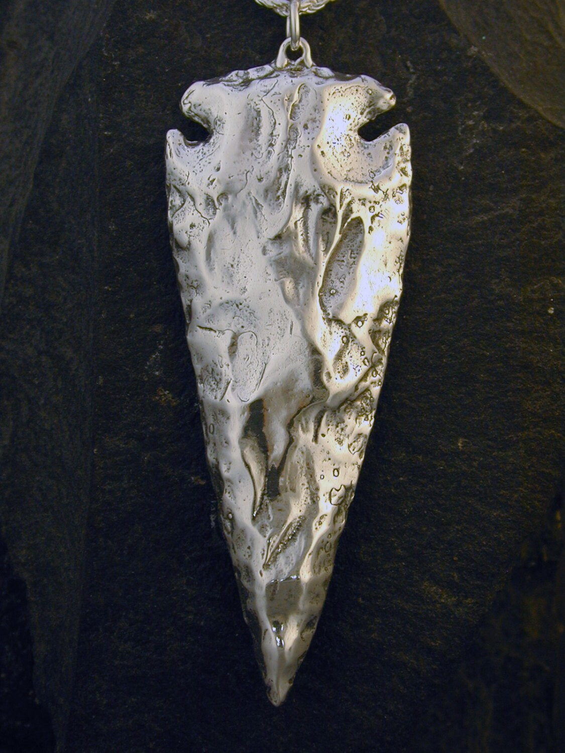 Large Sterling Silver Arrowhead Pendant on a Sterling Silver - Etsy