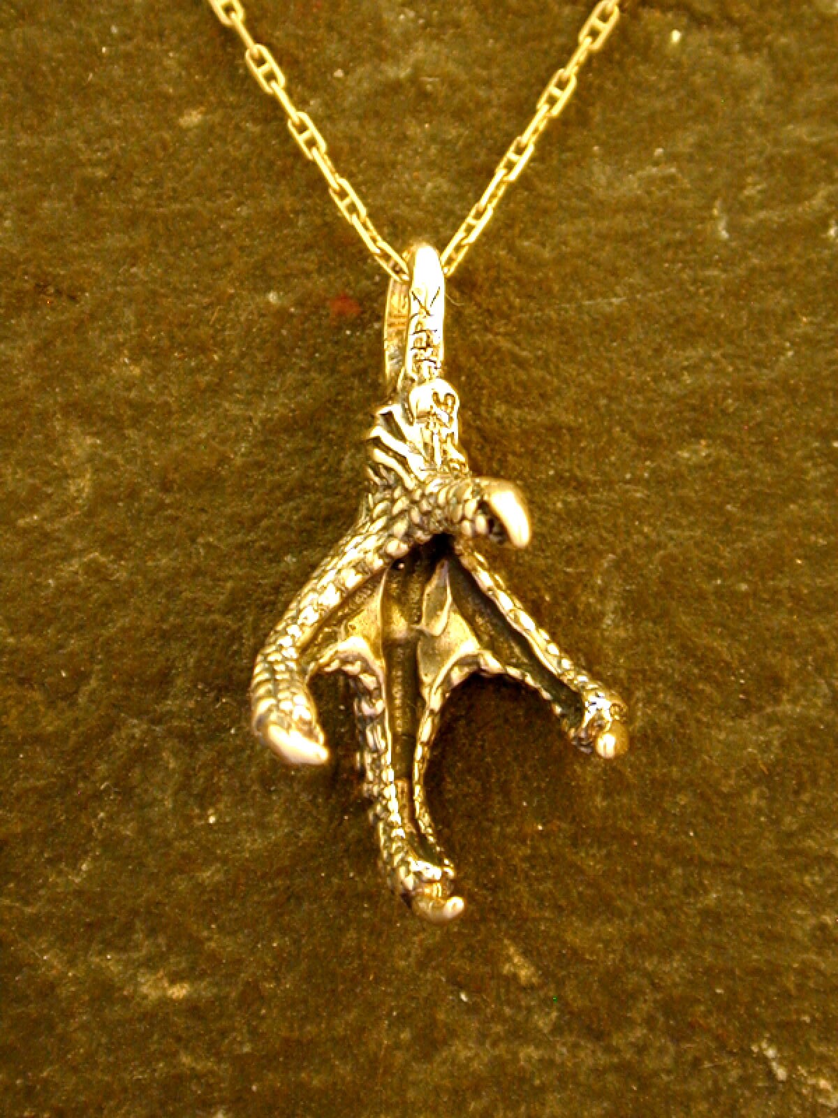14K Gold Talon Pendant on a 14K Gold Chain. - Etsy