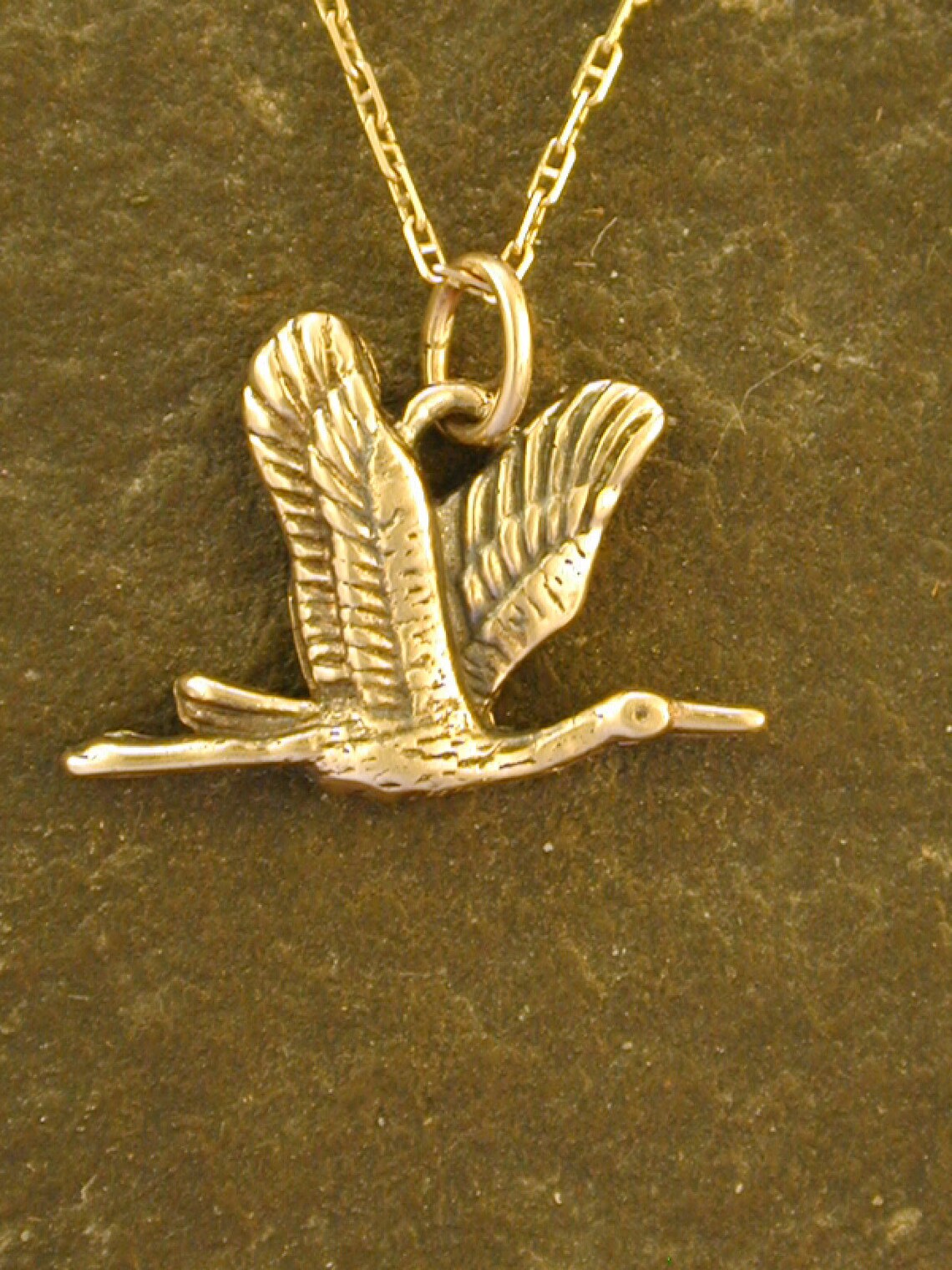 Sterling Silver Crane Pendant on a Sterling Silver Chain. - Etsy
