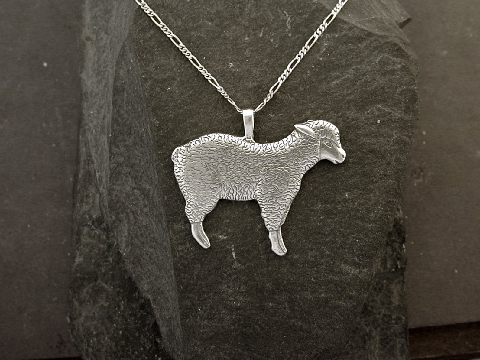Sterling Silver Lamb Sheep Pendant on Sterling Silver Chain. - Etsy