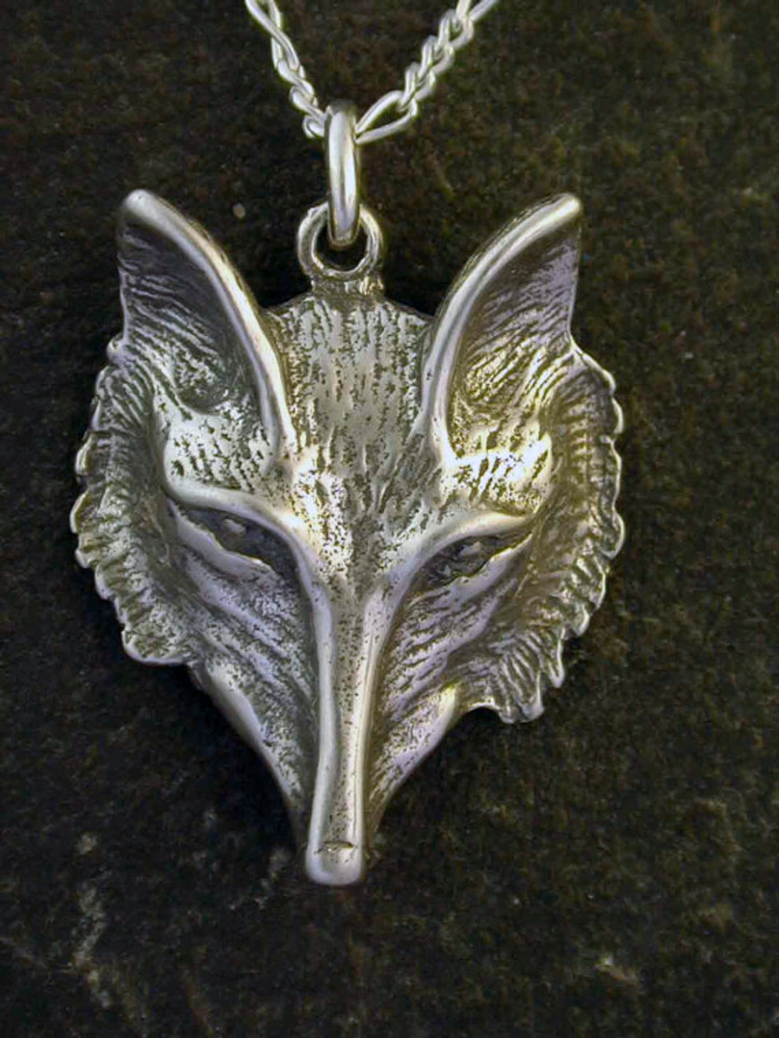 Sterling Silver Fox Head Pendant on Sterling Silver Chain. - Etsy
