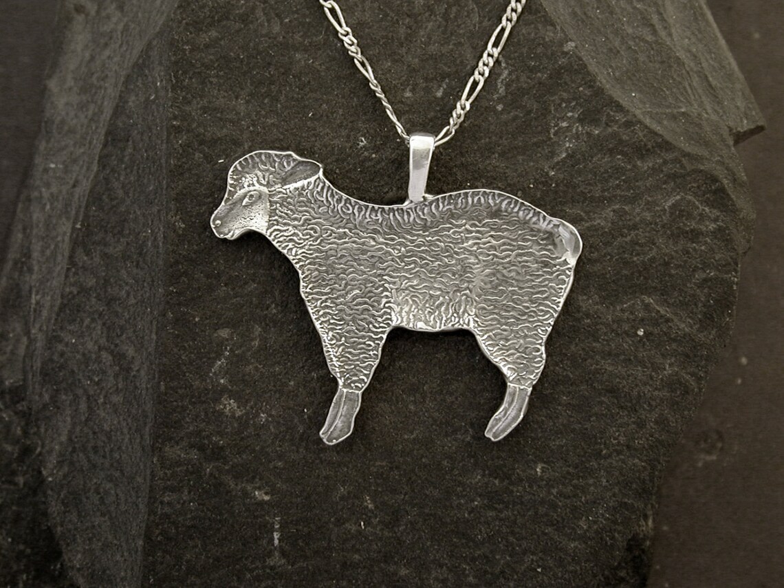 Sterling Silver Lamb Sheep Pendant on Sterling Silver Chain. - Etsy
