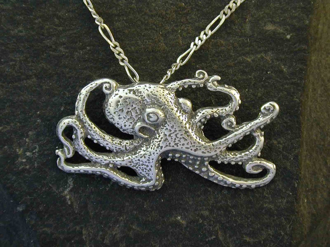 Sterling Silver Octopus Pendant on a Sterling Silver Chain - Etsy