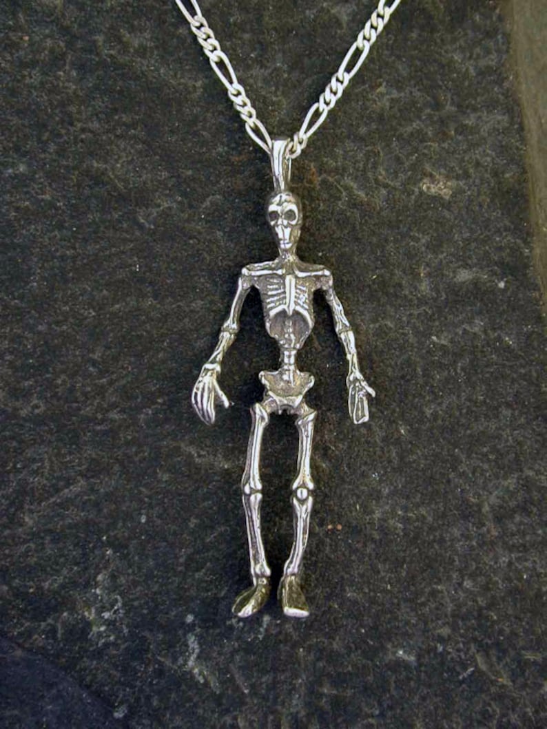 Sterling Silver Skeleton Pendant on a Sterling Silver Chain - Etsy
