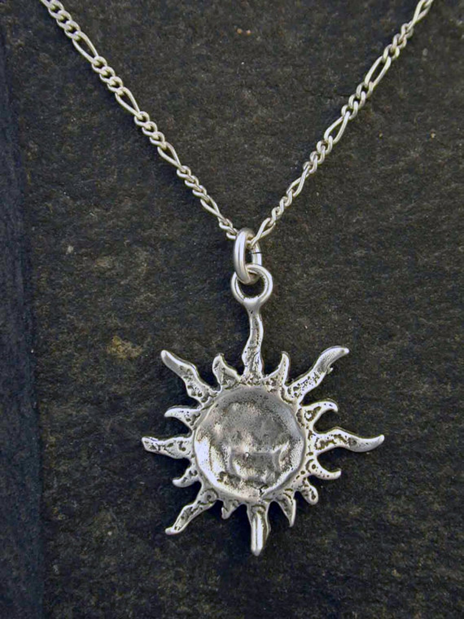 Sterling Silver Sun Pendant on a Sterling Silver Chain - Etsy