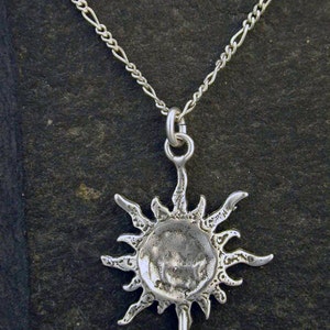 Sterling Silver Sun Pendant on a Sterling Silver Chain - Etsy