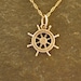 14K Gold Ships Wheel Helm Pendant on 14K Gold Chain. - Etsy