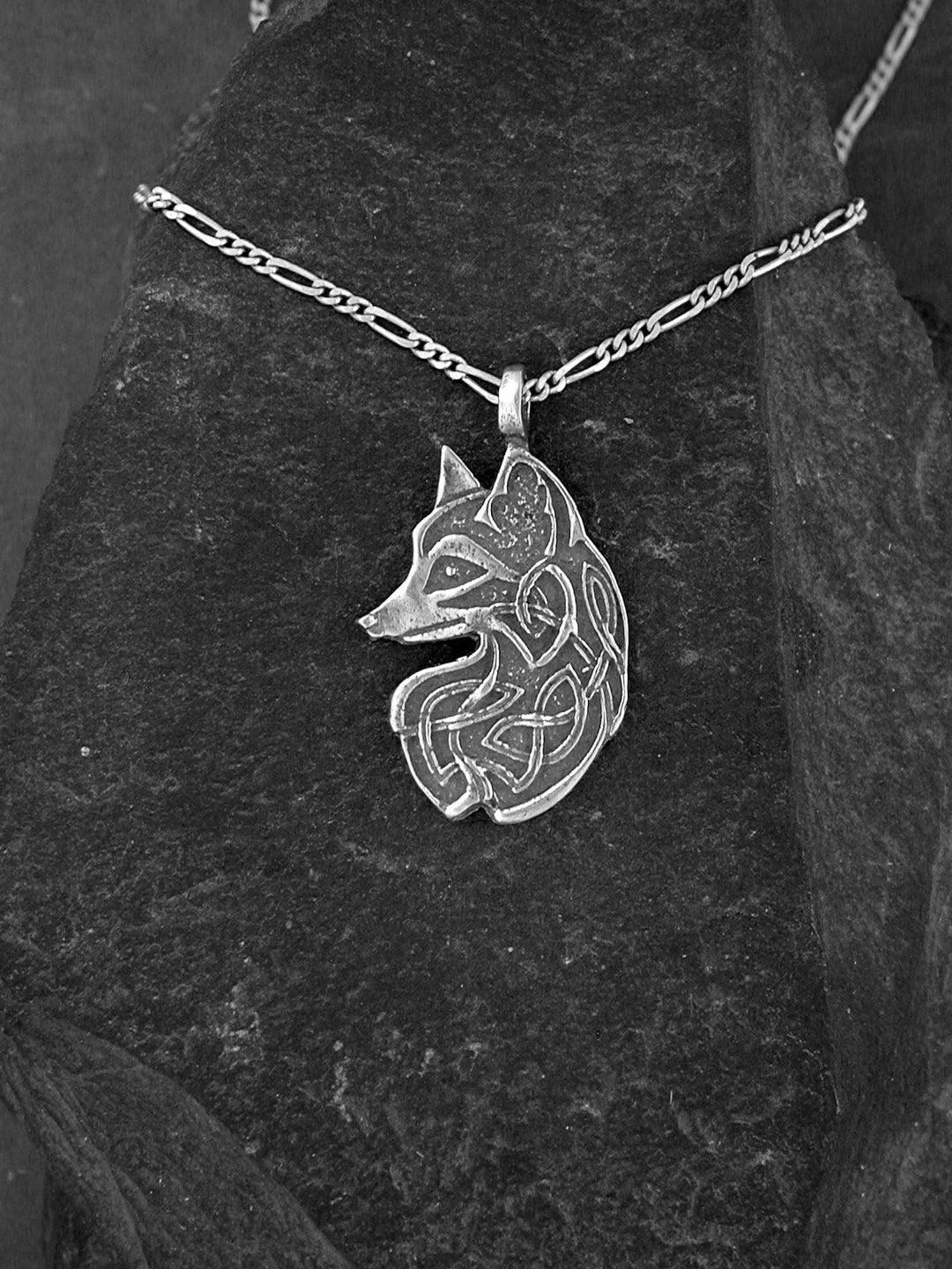 Sterling Silver Fox Head Pendant on Sterling Silver Chain. - Etsy