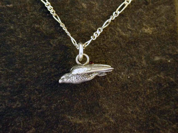Sterling Silver Stooping Falcon Pendant on a Sterling Silver | Etsy
