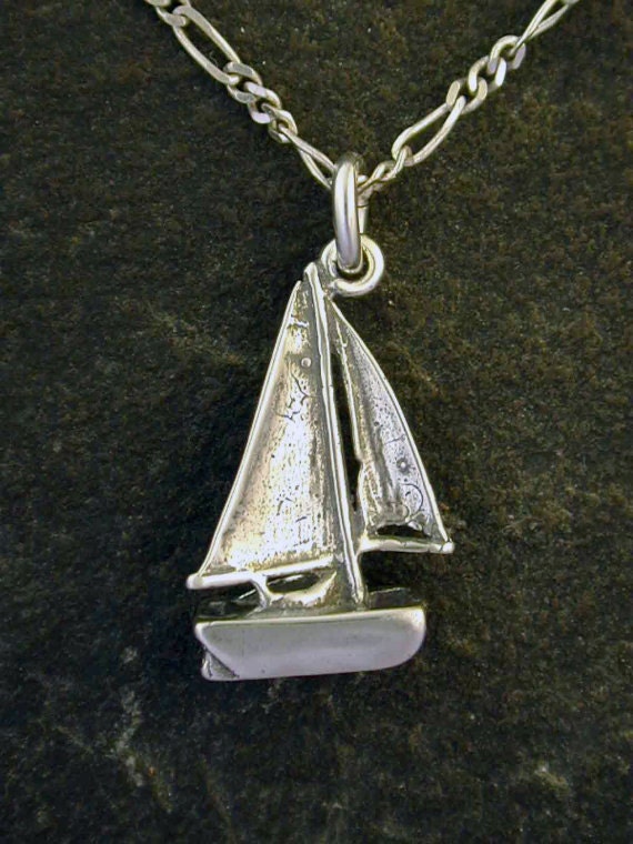 Sterling Silver Hobie Cat Sloop Sailboat Pendant on a Sterling - Etsy