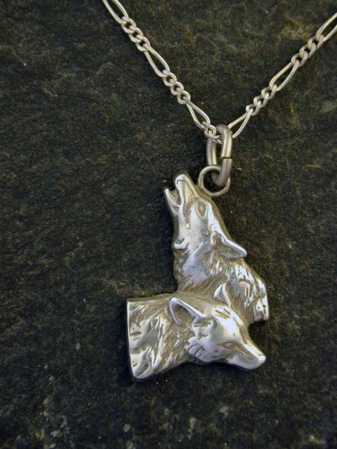 Sterling Silver Wolf Pendant on Sterling Silver Chain. - Etsy