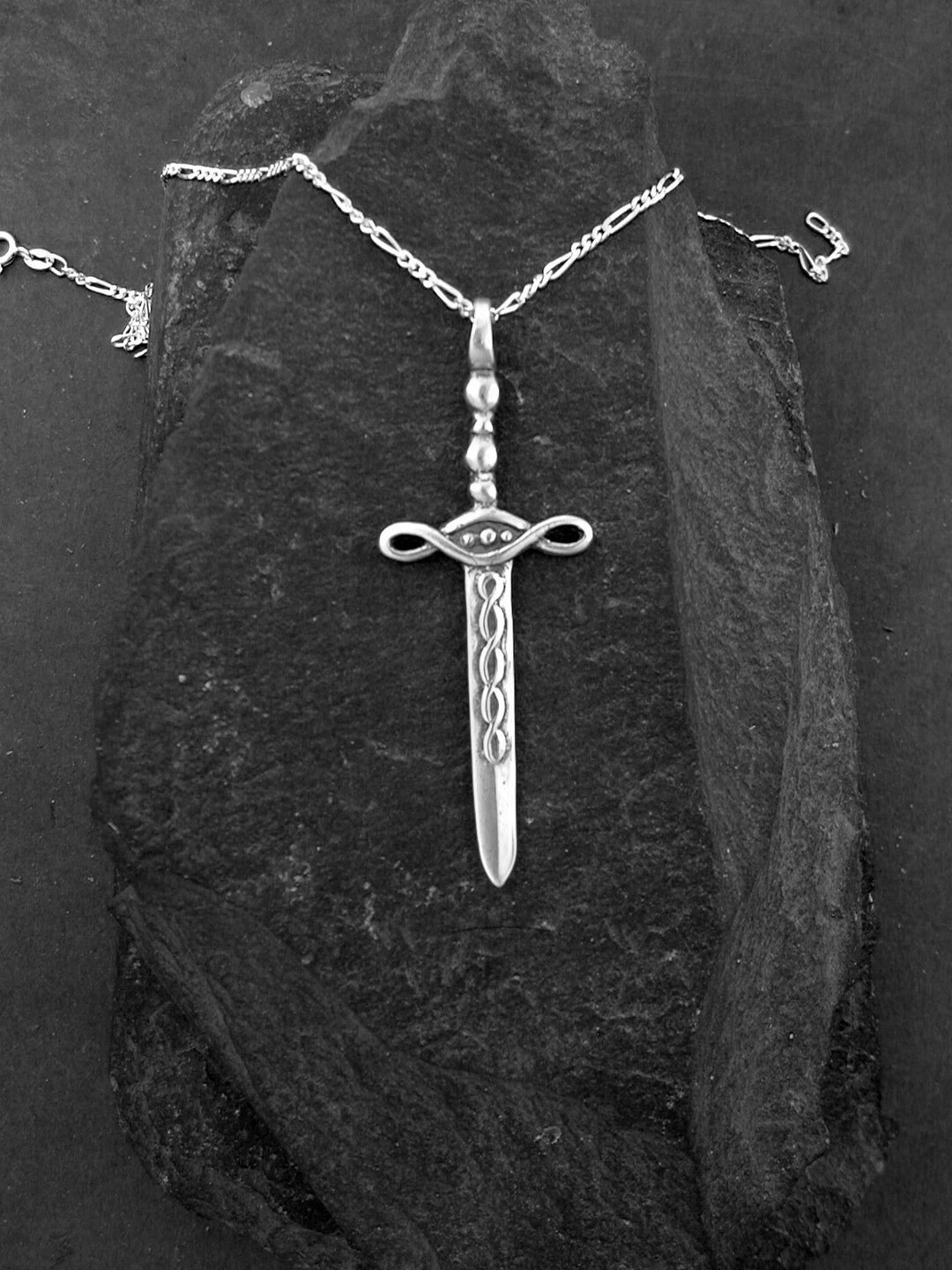 Sterling Silver Sword Pendant on a Sterling Silver Chain - Etsy