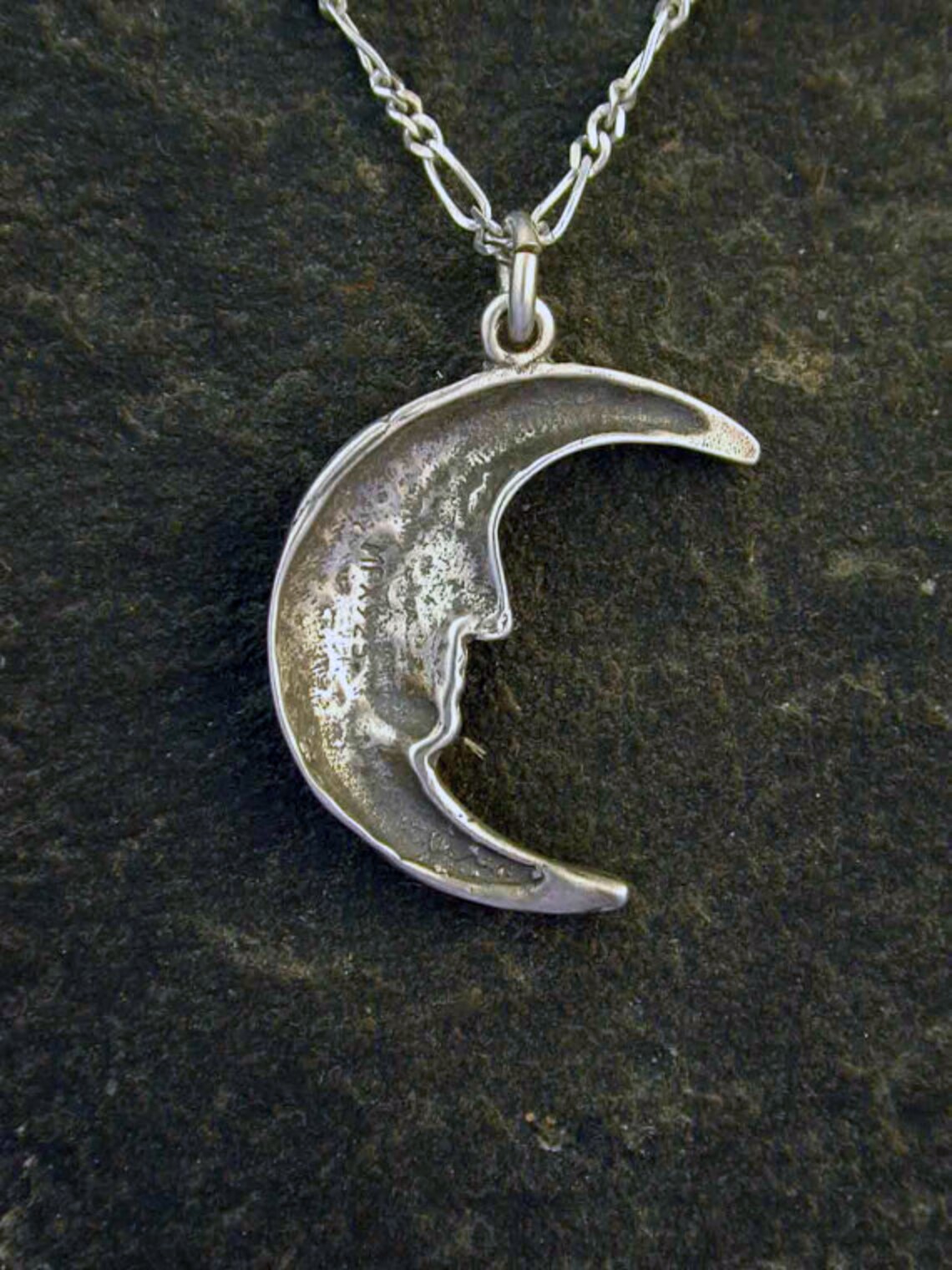 Sterling Silver Moon Pendant on a Sterling Silver Chain - Etsy