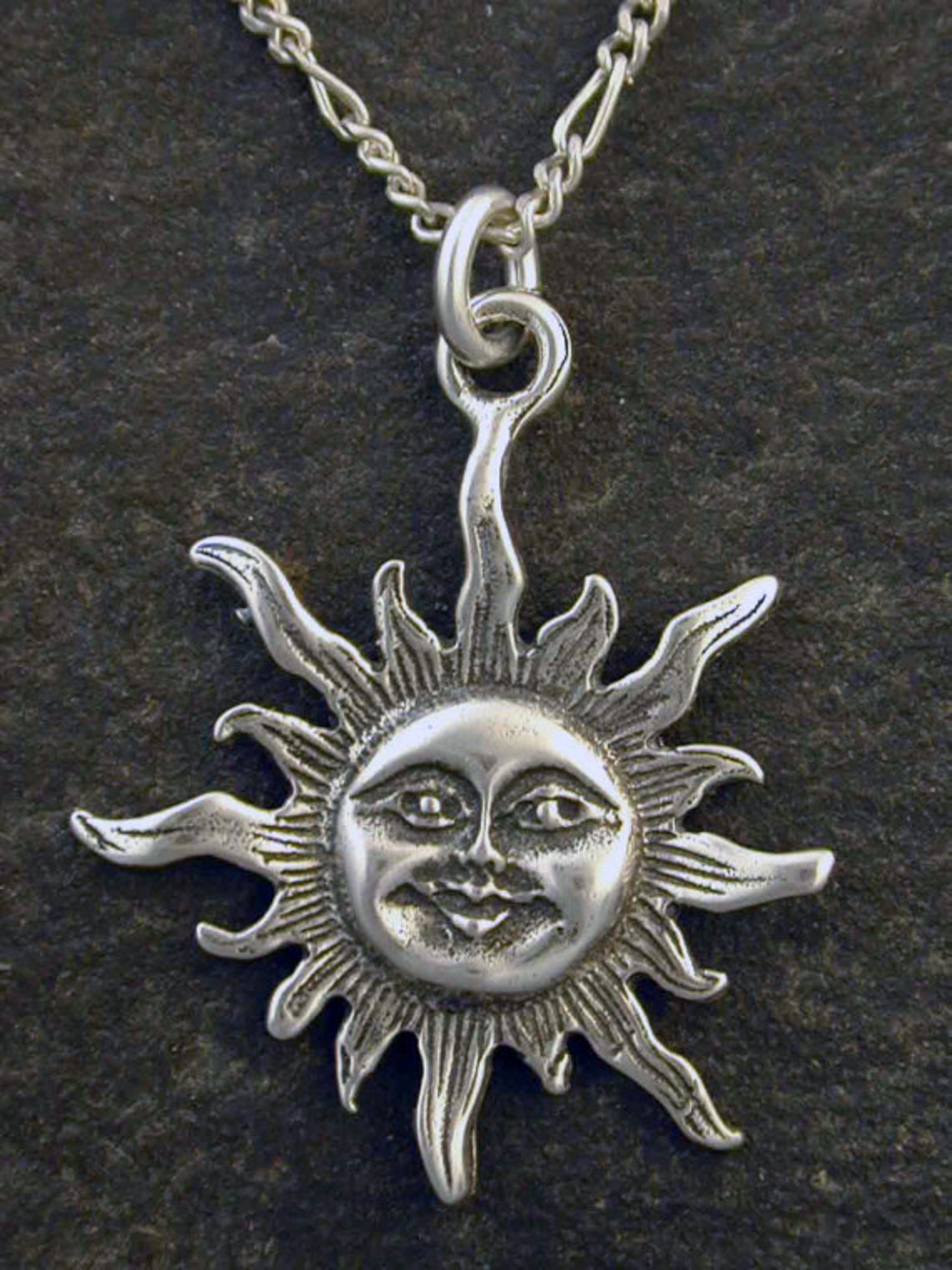 Sterling Silver Sun Pendant on a Sterling Silver Chain - Etsy