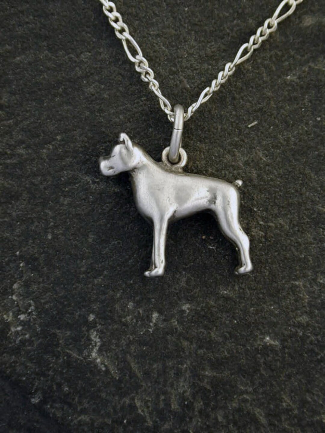 Sterling Silver Boxer Dog Pendant on a Sterling Silver Chain - Etsy