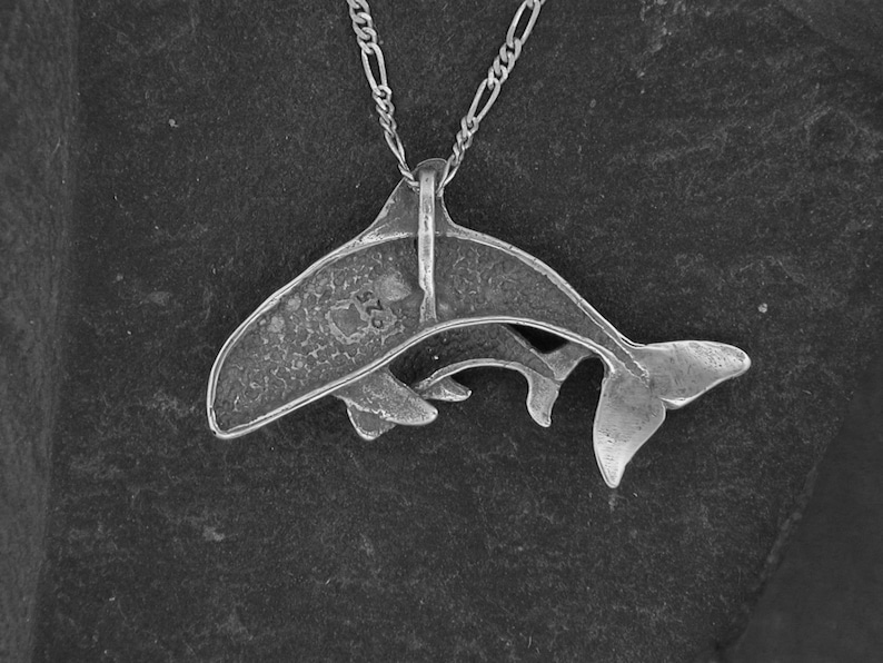 Sterling Silver Orca and Calf Pendant on a Sterling Silver | Etsy