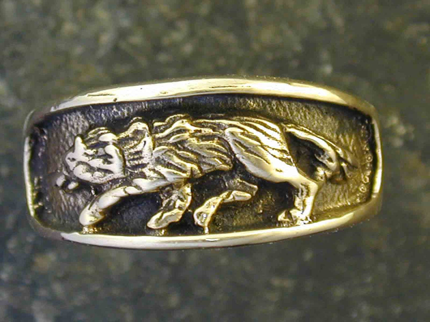 14K Gold Wolf Ring - Etsy