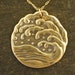 14K Gold Wave Pendant on a 14K Gold Chain - Etsy Australia