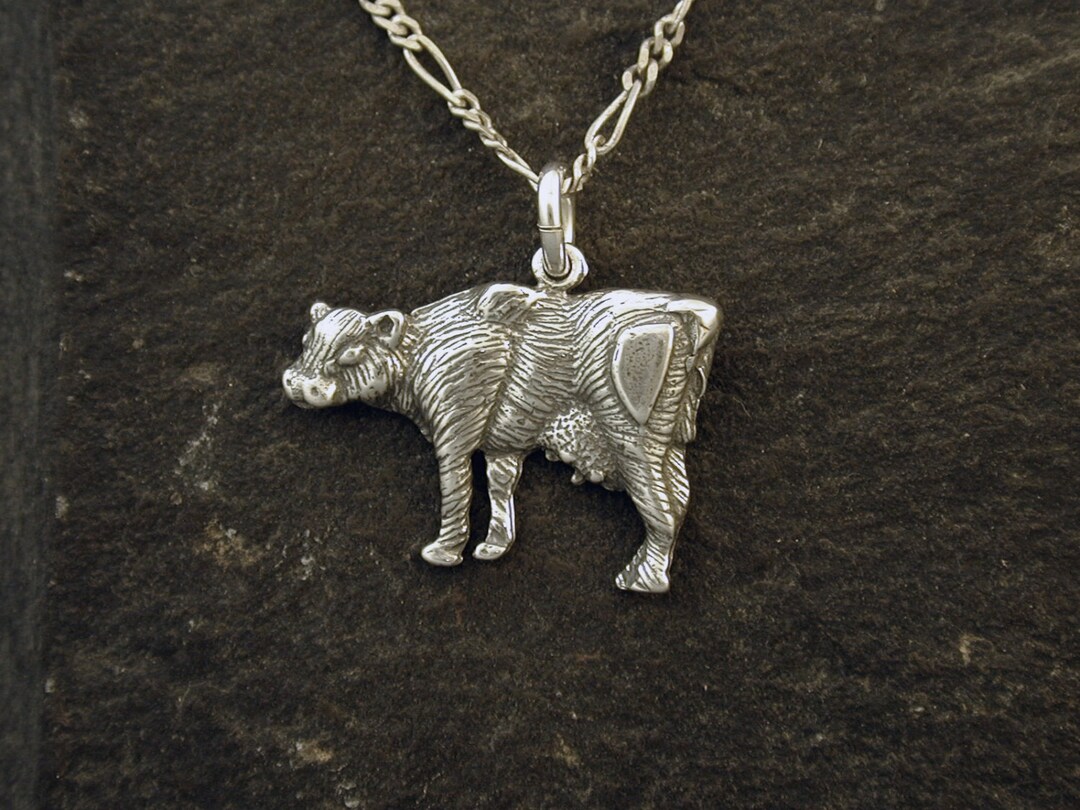 Sterling Silver Milk Cow Pendant on Sterling Silver Chain. - Etsy