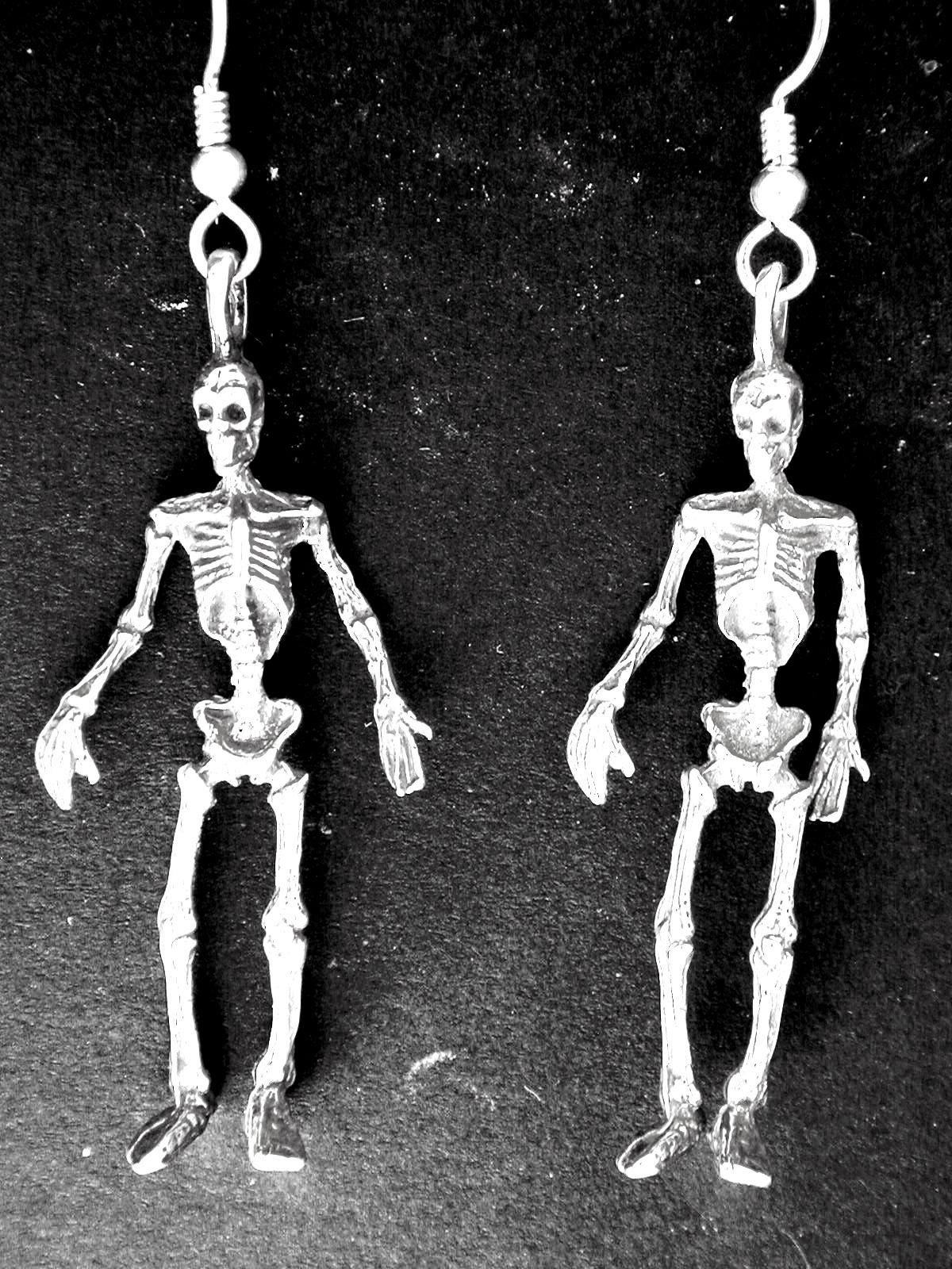 Sterling Silver Skeleton Earrings on Heavy Sterling Silver French Wires ...