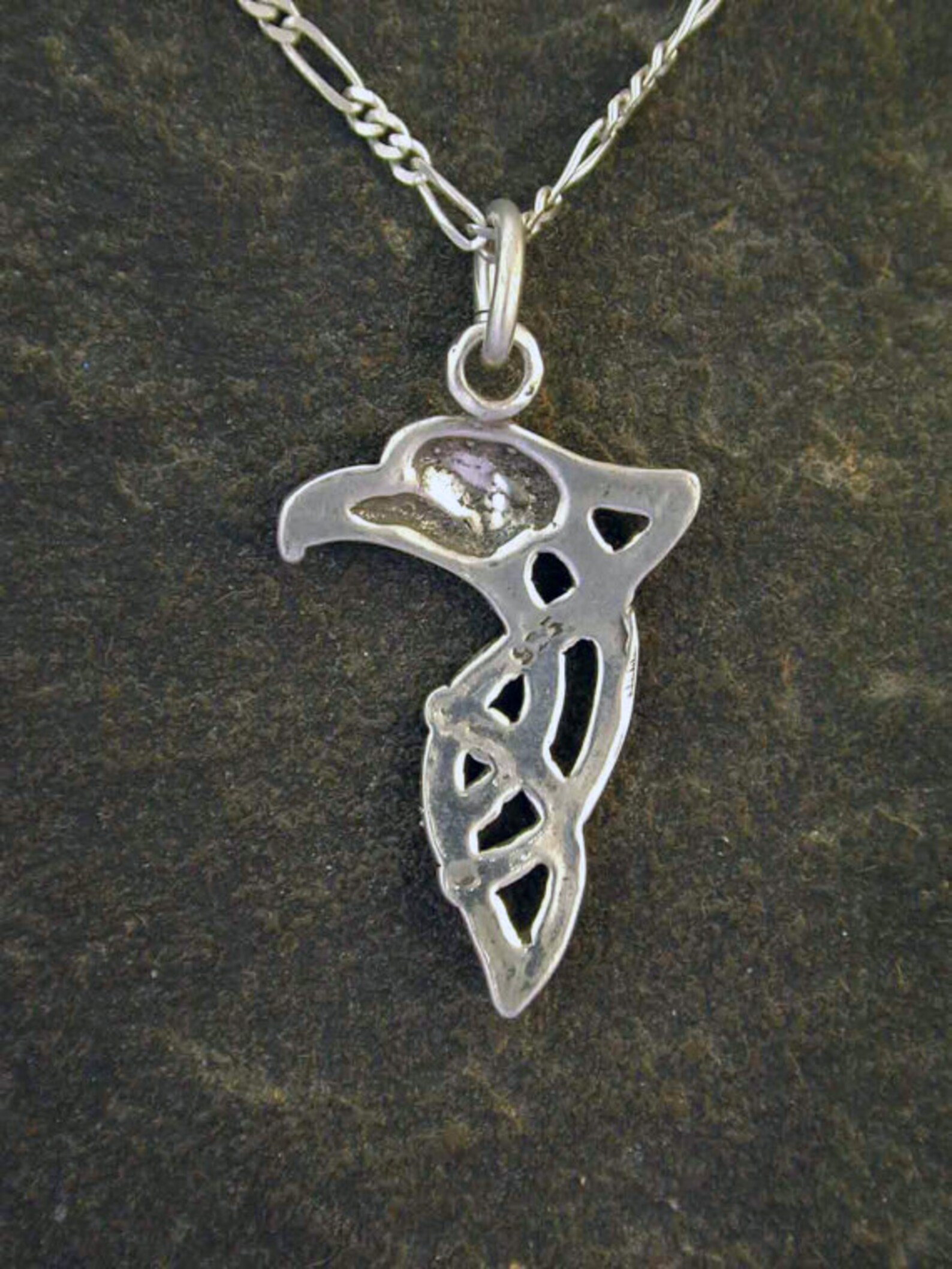 Sterling Silver Celtic Knot Falcon Pendant on a Sterling - Etsy