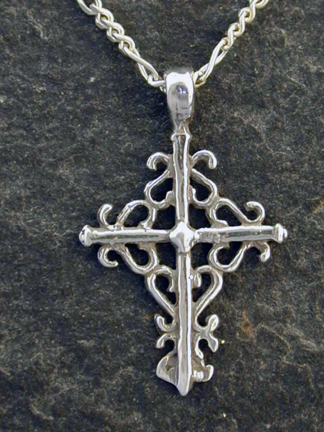 Sterling Silver Cross Pendant on a Sterling Silver Chain - Etsy