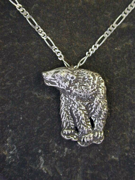 Sterling Silver Polar Bear Pendant on a Sterling Silver Chain - Etsy