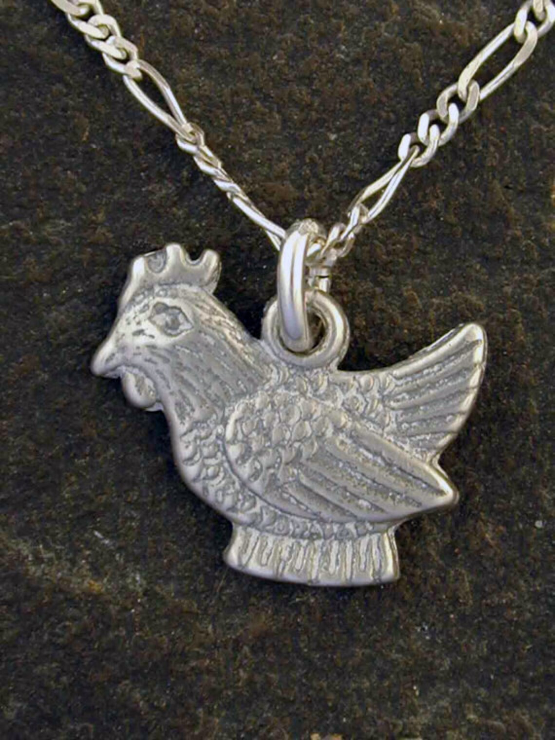 Sterling Silver Hen Chicken Pendant on a Sterling Silver Chain - Etsy