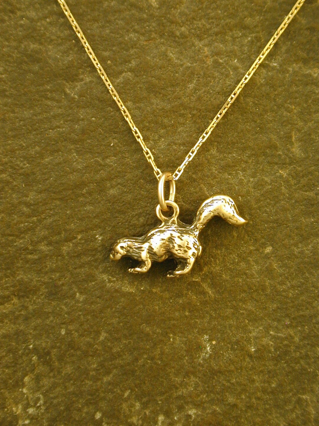 14K Gold Skunk Pendant on 14K Gold Chain. - Etsy