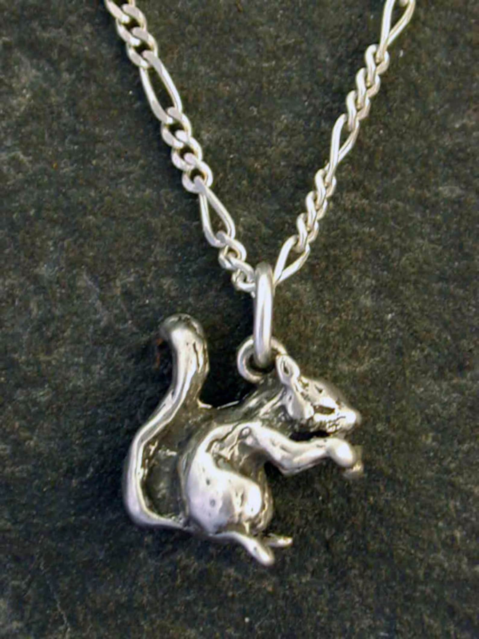 Sterling Silver Chipmunk Squirrel Pendant on Sterling Silver - Etsy