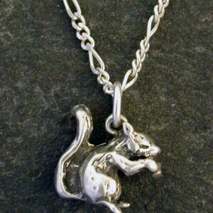 Sterling Silver Chipmunk Squirrel Pendant on Sterling Silver Chain. - Etsy