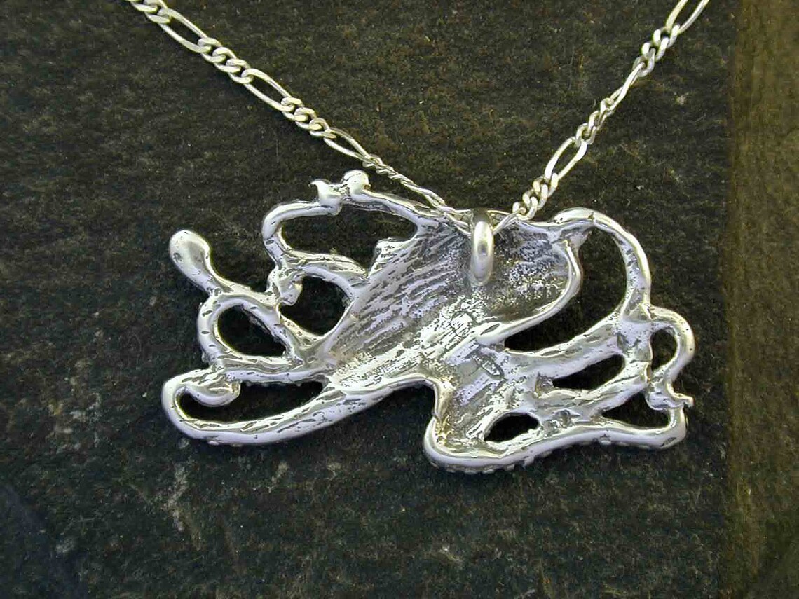 Sterling Silver Octopus Pendant on a Sterling Silver Chain - Etsy