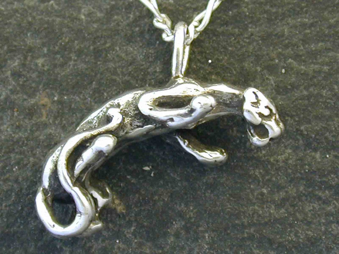 Sterling Silver Mountain Lion, Puma, Panther, Cougar, Catamount Pendant ...