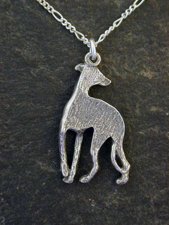Sterling Silver Greyhound Dog Pendant on a Sterling Silver - Etsy