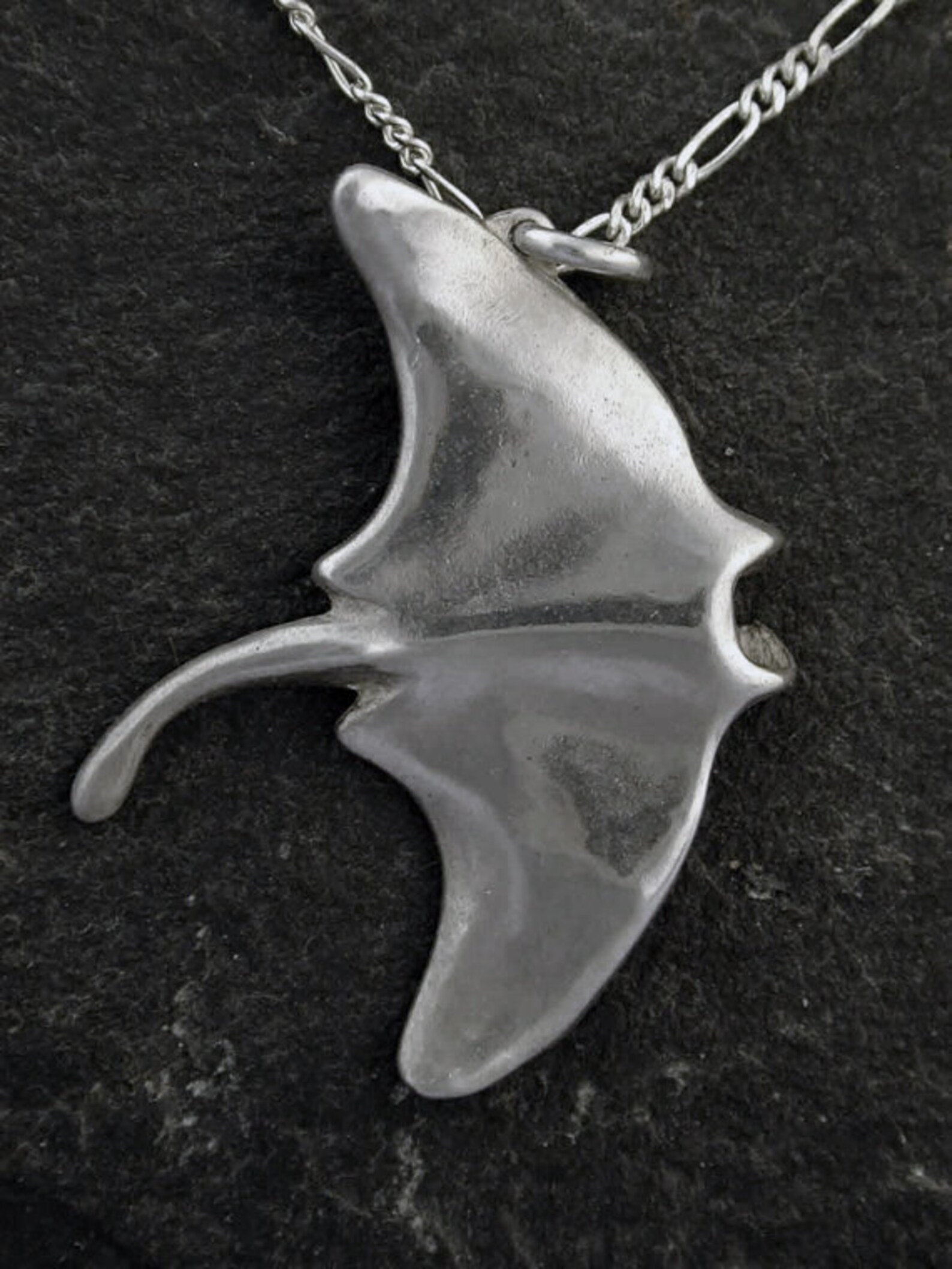 Sterling Silver Large Manta Ray Pendant on a Sterling Silver - Etsy