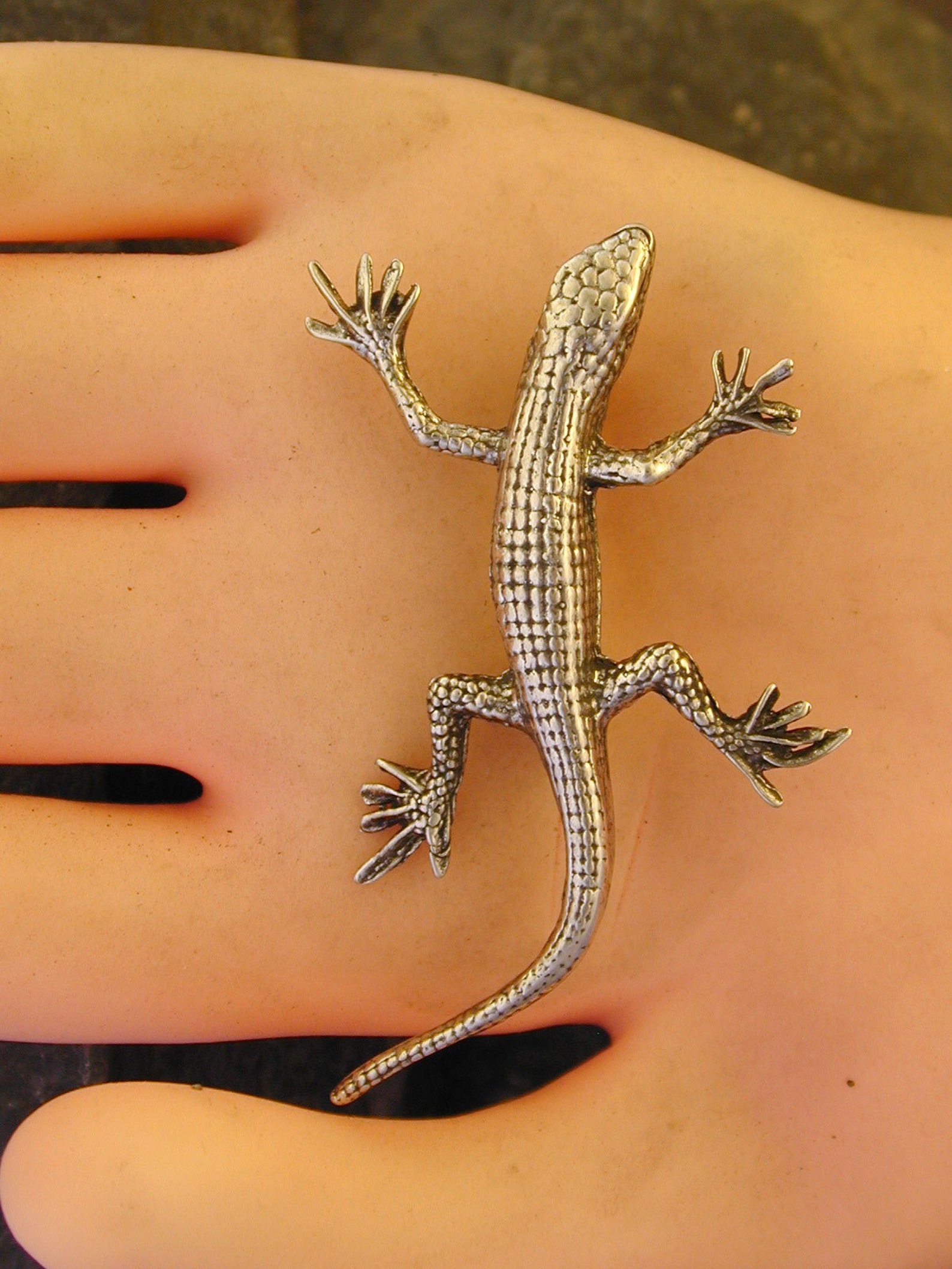 Sterling Silver Lizard Brooch - Etsy
