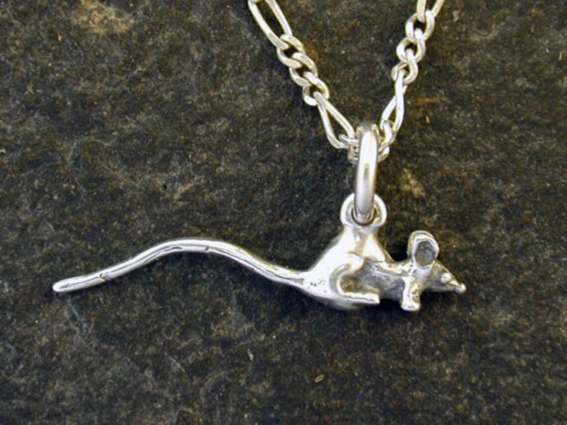 Sterling Silver Mouse Pendant on Sterling Silver Chain. - Etsy UK
