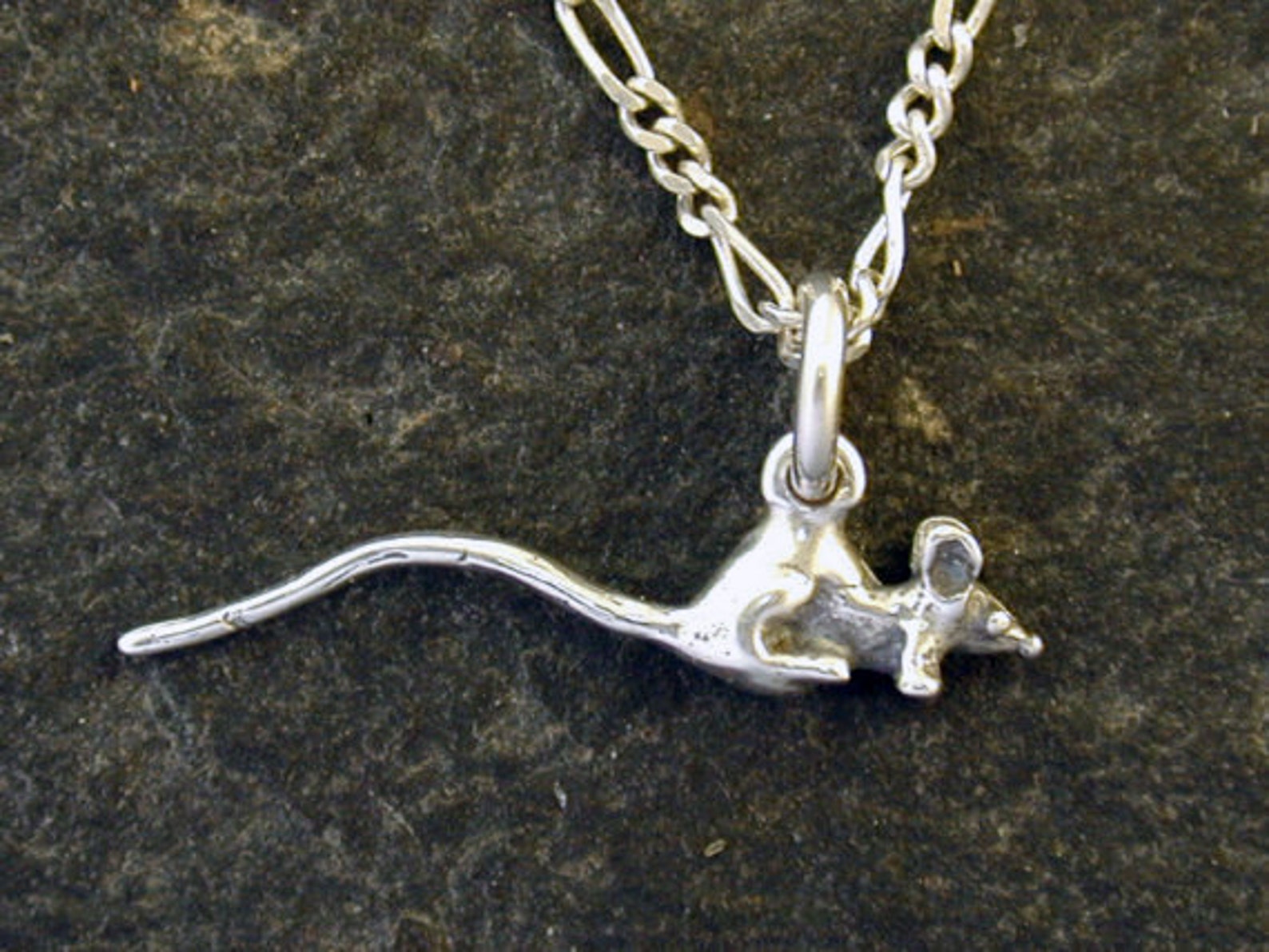 Sterling Silver Mouse Pendant on Sterling Silver Chain. - Etsy UK