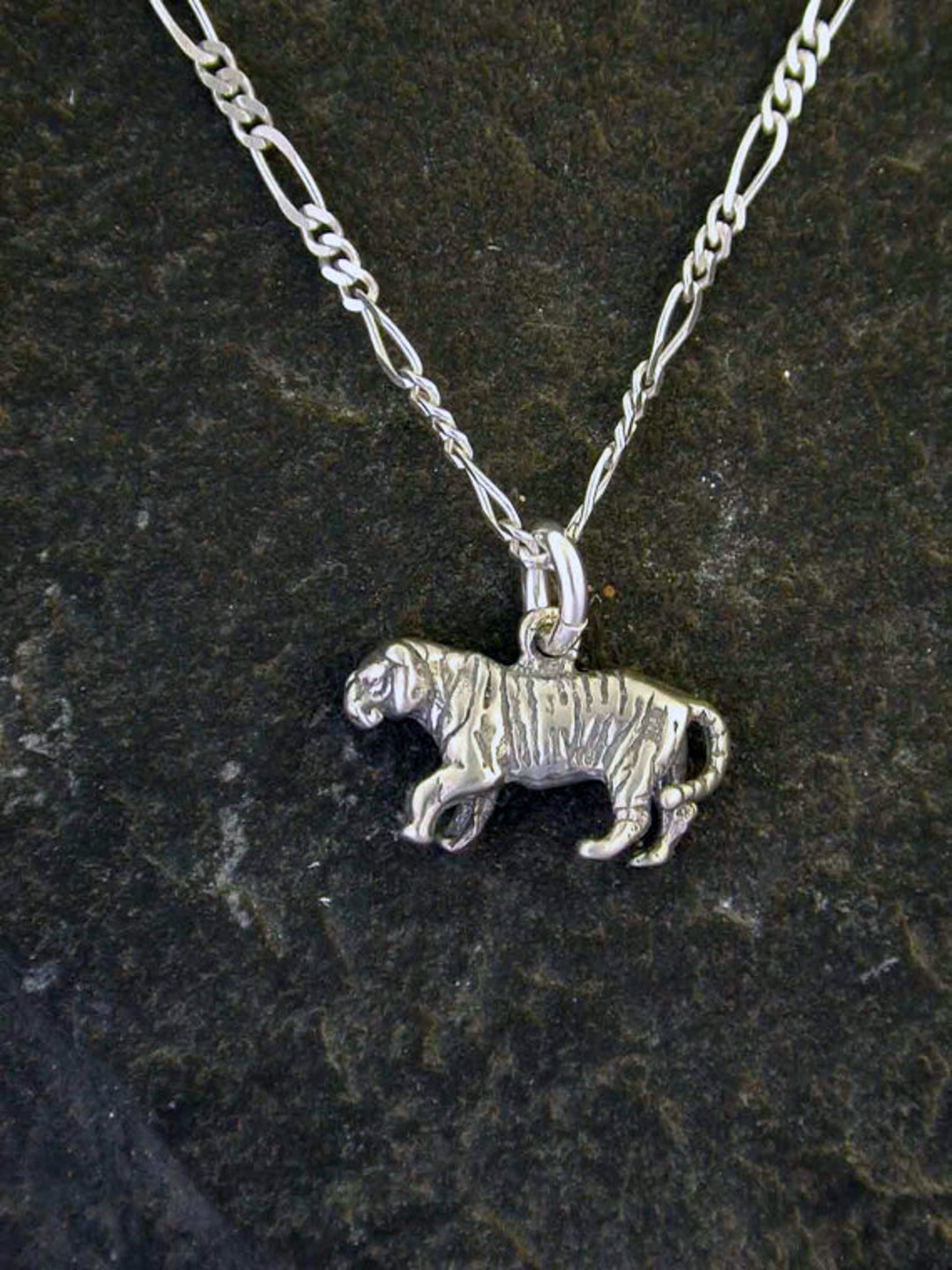 Sterling Silver Tiger Pendant on a Sterling Silver Chain - Etsy