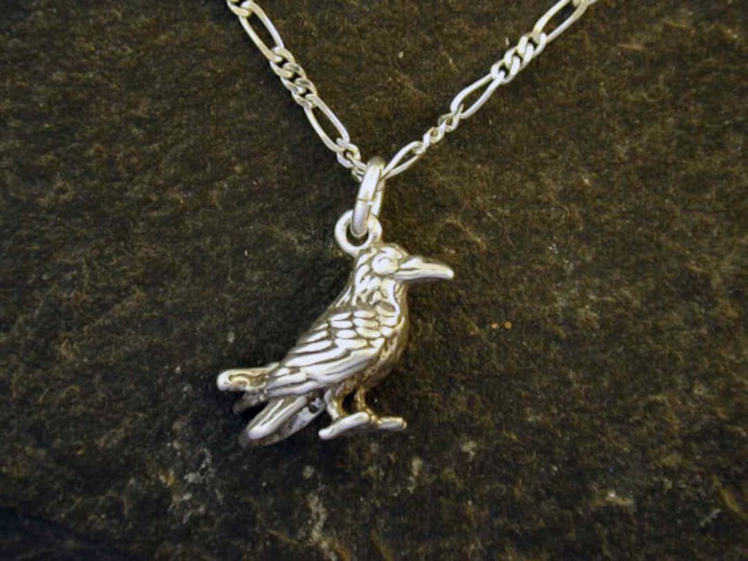 Sterling Silver Crow on Sterling Silver Chain - Etsy