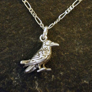 Sterling Silver Crow on Sterling Silver Chain | Etsy